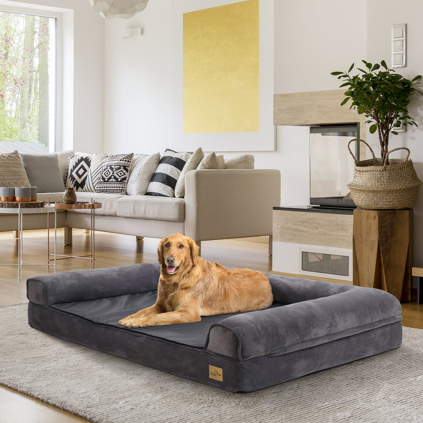 Large Orthopedic Sofa Dog Bed Pet Couch with Washable Cover – BingoPaw